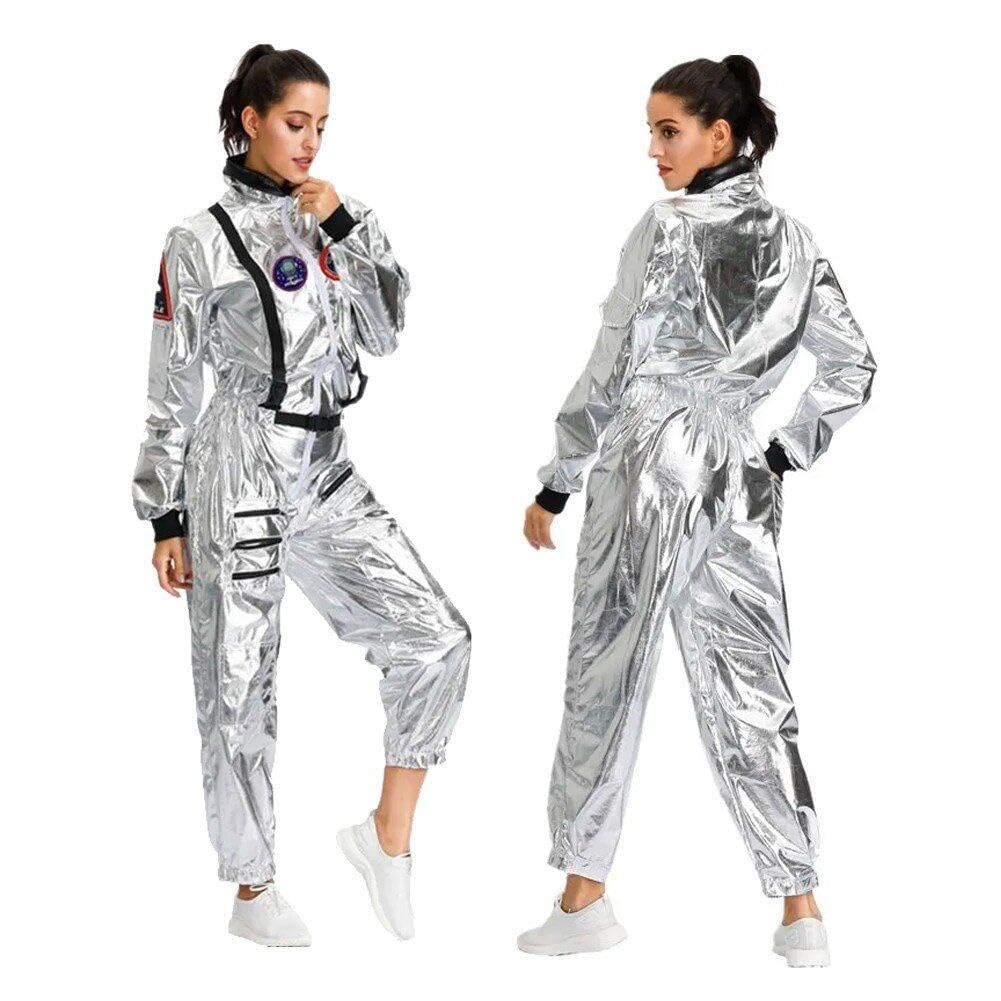 Astronaut Adult Jumpsuits Adult Children Astronaut Costume Silver
