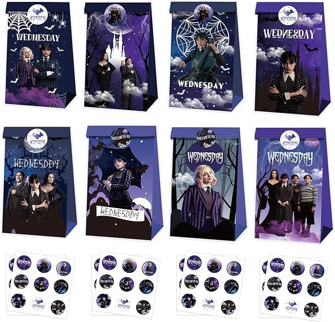 Amazon.com: 30Pieces Wednesday theme party bag 12pc bags and 18pcs ...