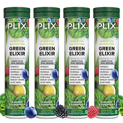 The Plant Fix Plix Green Elixir - Supergreens Whole food Multivitamins ...