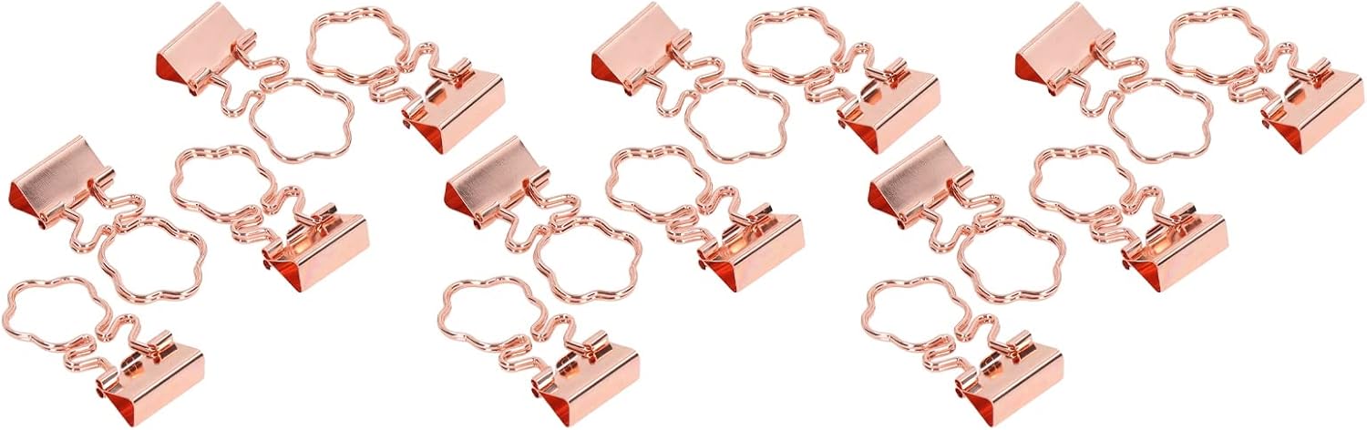 Amazon.com: Rose Gold Binder Clips, Cute Curved Clamp Mouth Binder 15 ...