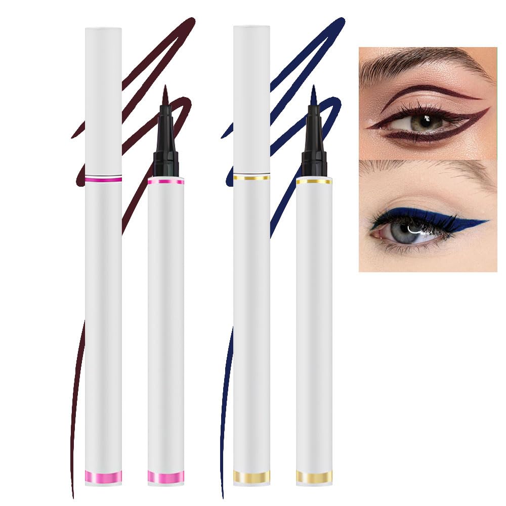 Amazon.com: CAKAILA 2Pcs Red Blue Colorful Liquid Eyeliner Pencil Sets ...