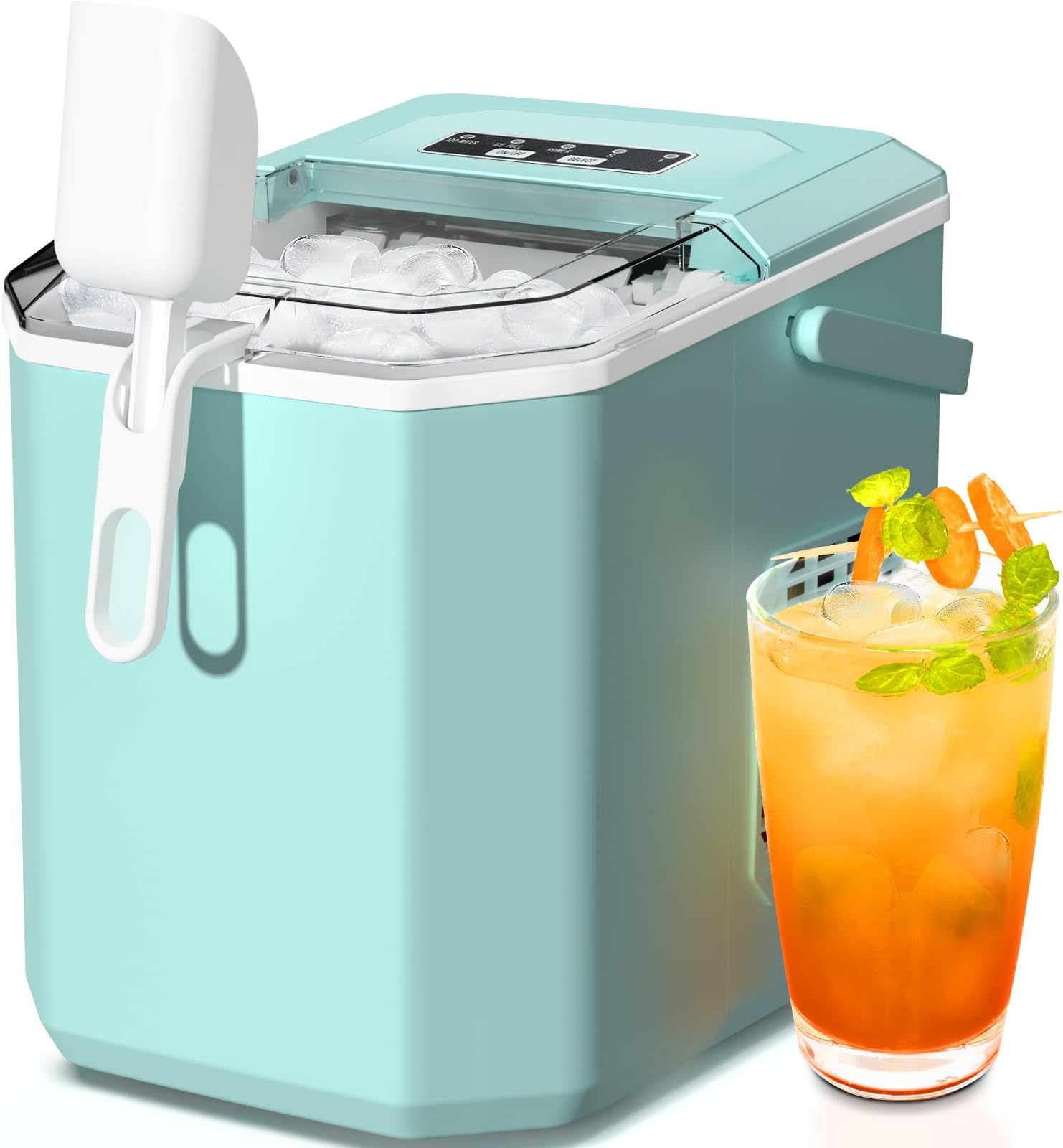 Amazon.com: Sweetcrispy Ice Maker Countertop, Portable Ice Machine Self ...
