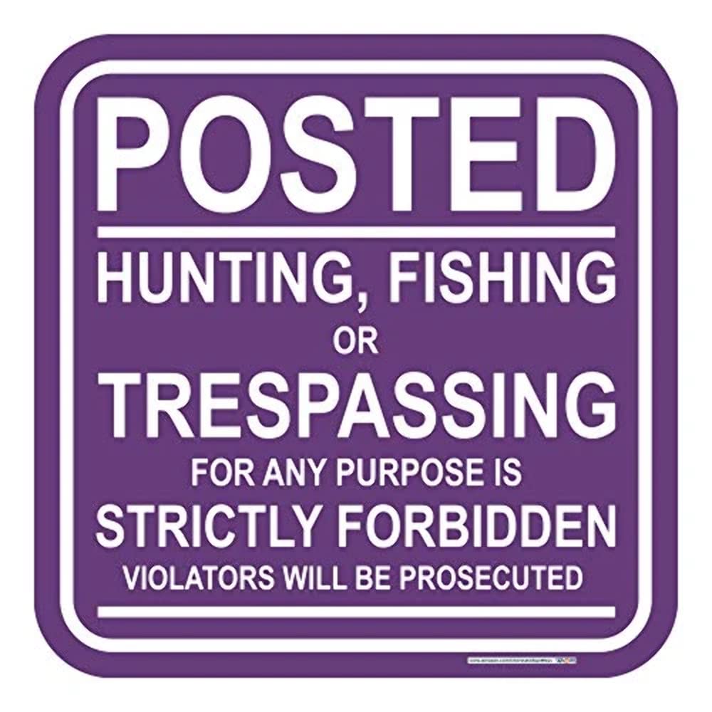 Amazon.com : Posted Hunting Sign Purple 12"X12" Posted No Hunting ...