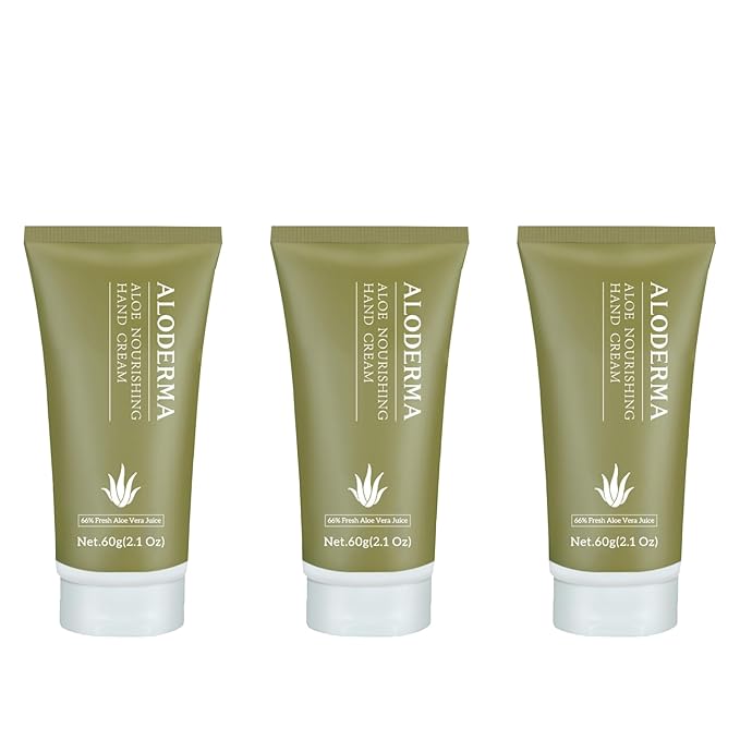Amazon.com : Aloderma Aloe Hand Cream with 66% Organic Aloe Vera for ...