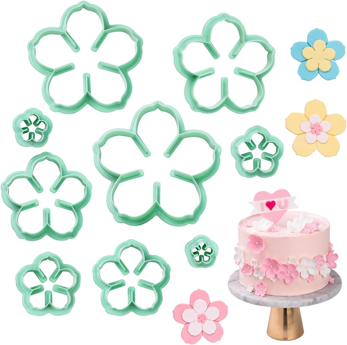 Amazon.com: SK 5-Piece Peony Fondant Cutters Set Sugarcraft Modeling ...