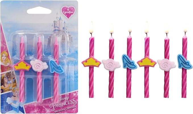 Amazon.com: Disney Princess Birthday Cake Candles | 6 Birthday Candles ...