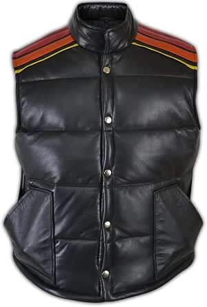 Tyler Fight Durden Club Simp son Puffer Vintage Leather Vest at Amazon ...