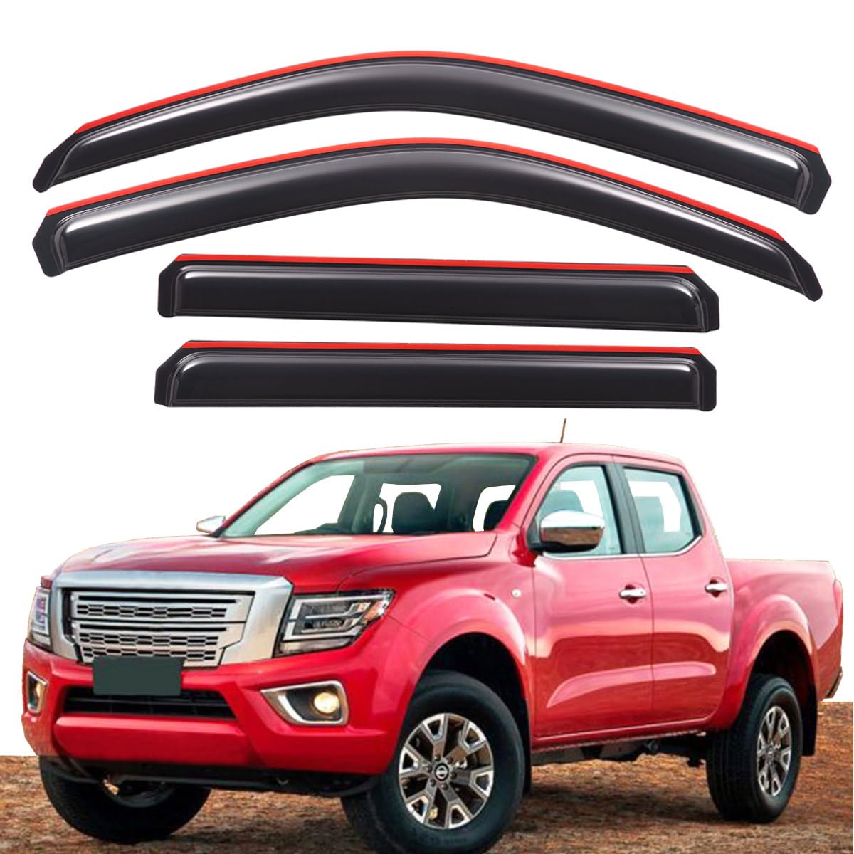 Lightronic WV194788 in-Channel Side Window Deflectors Visors Vent Rain ...