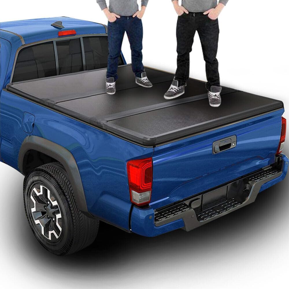 Amazon.com: OSIAS Hard Folding Truck Bed Tonneau Cover Tri-Fold Fits ...