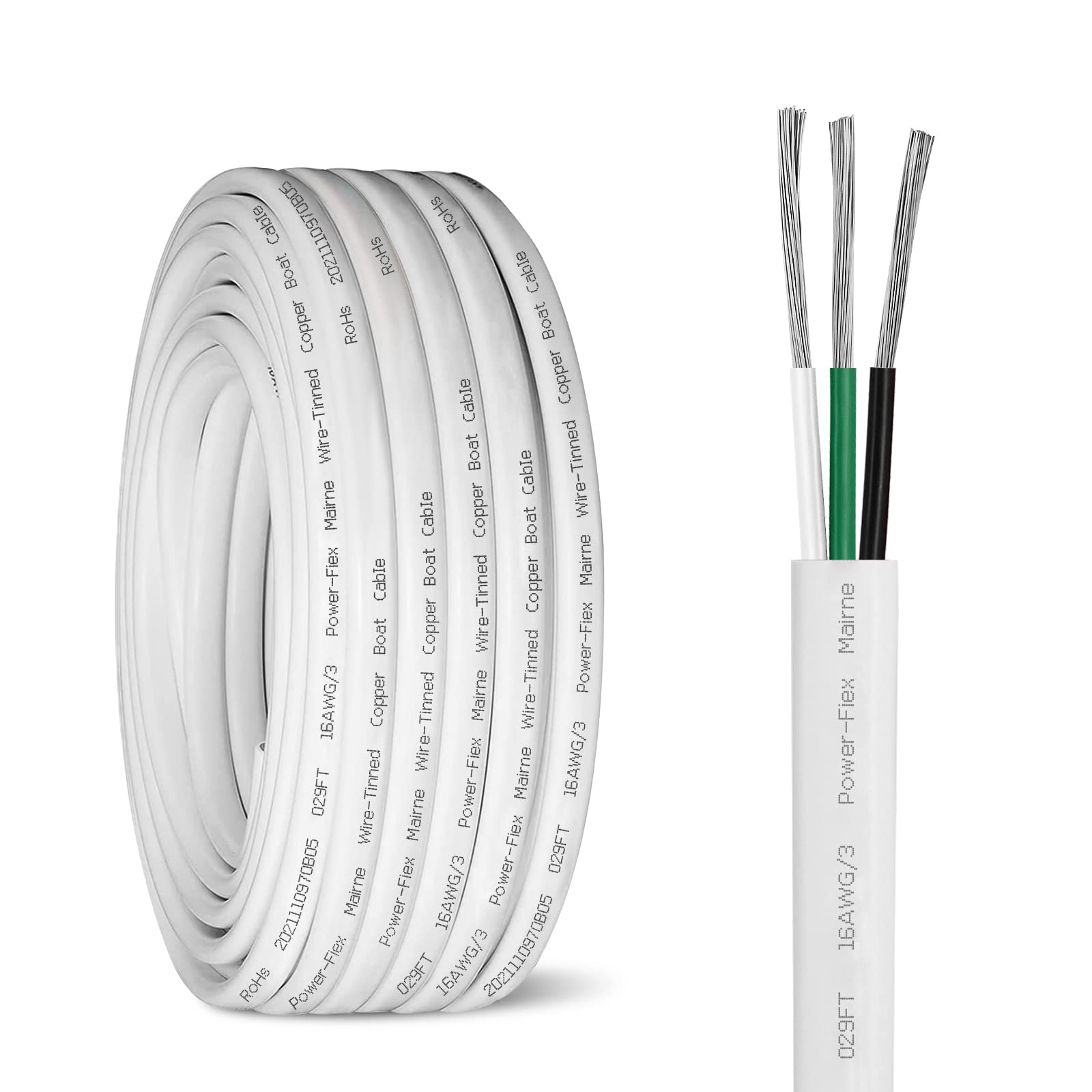 Snapklik.com : Kimbluth 18 Gauge Triplex Marine Wire Tinned Copper Boat ...