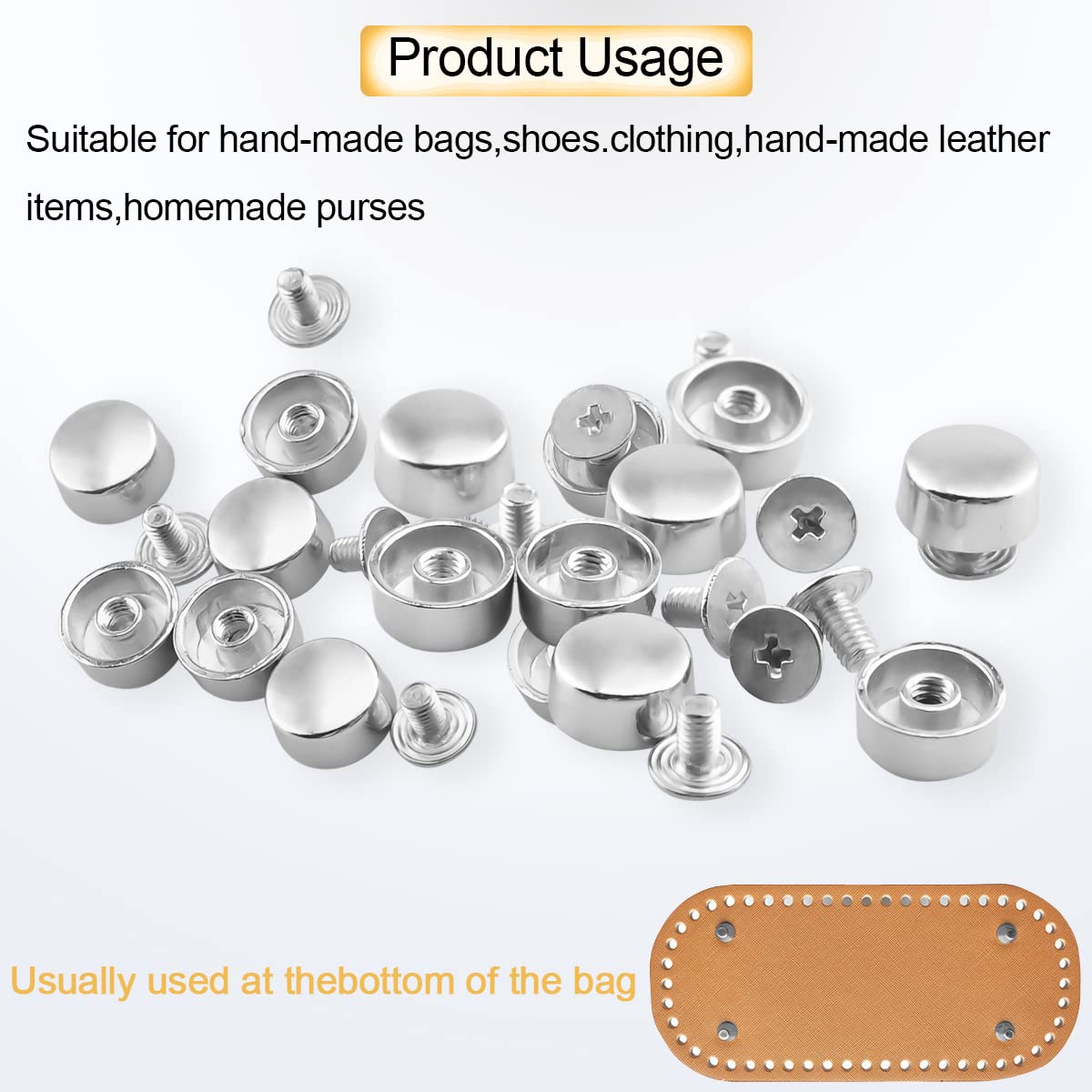 Snapklik.com : Enenes 32 Pack Metal Flat Head Purse Feet Screw Back ...
