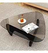 Amazon.com: Triangle Glass Coffee Table-Mid-Century Modern End Table ...