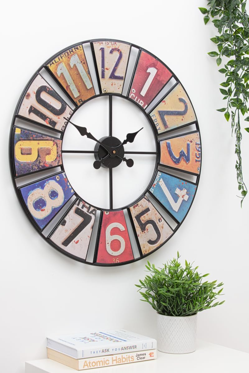 Hometime Woolston Wood Panel Wall Clock : Amazon.co.uk: Home & Kitchen