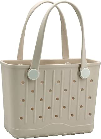 Amazon.com: GBB Rubber Tote Bag Small Beach Bag Waterproof Beach Tote ...