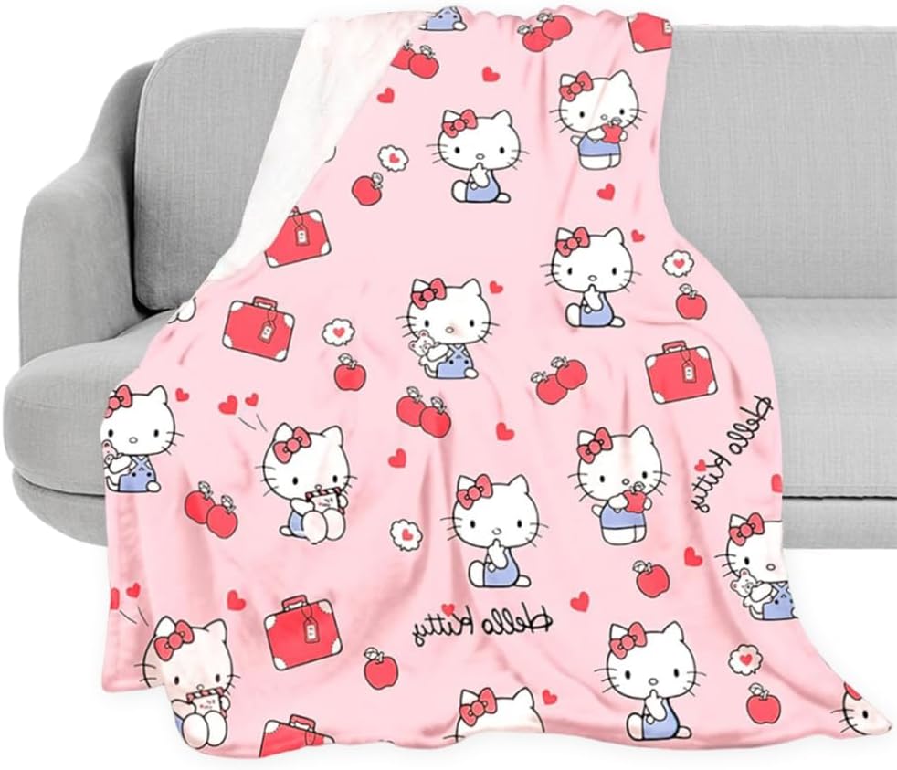 YIMU Blanket Cartoon Hello Kitty Printing Throw Blanket Soft Cover ...