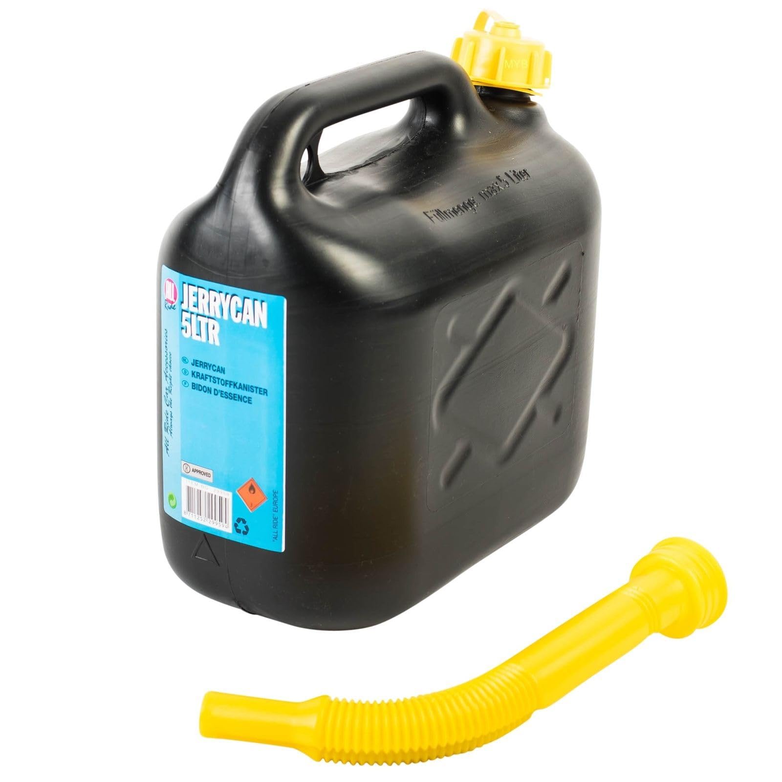 Unibos | 5L Petrol Diesel Plastic Fuel Jerry Can, Car Spout Nozzle ...