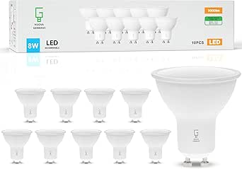 NUOVA GERMANY GU10 LED Light Bulbs, 100W Halogen Equivalent, 980 Lumens ...