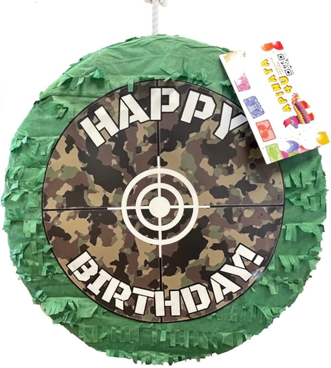 Amazon.com: 16” Green Camouflage Pinata Army Themed Birthday Party ...