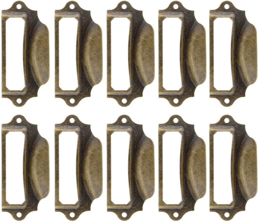 RUIAN Antique Drawer Label Pulls Cabinet Frame Handle Name Card Holder ...