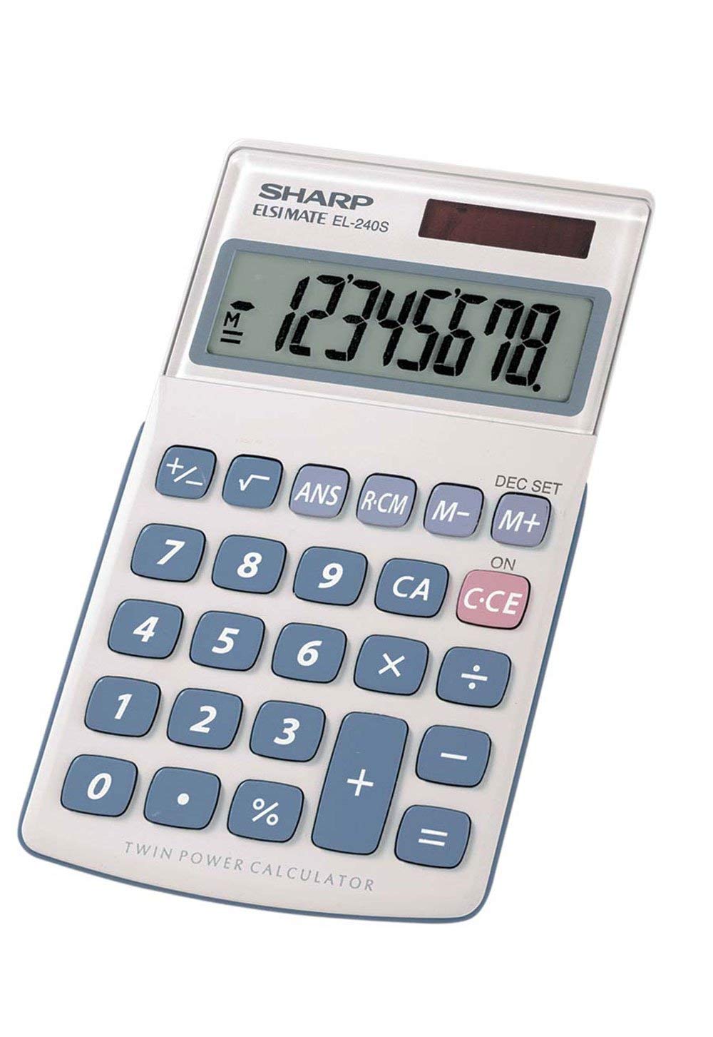 Sharp Calculator Handheld Battery Solar-power 8 Digit 3 Key Memory ...