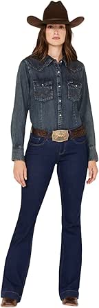 RANK 45 Women's 45& Dark Wash Mid Rise Flare Jeans - RWFA22J14 31W x ...