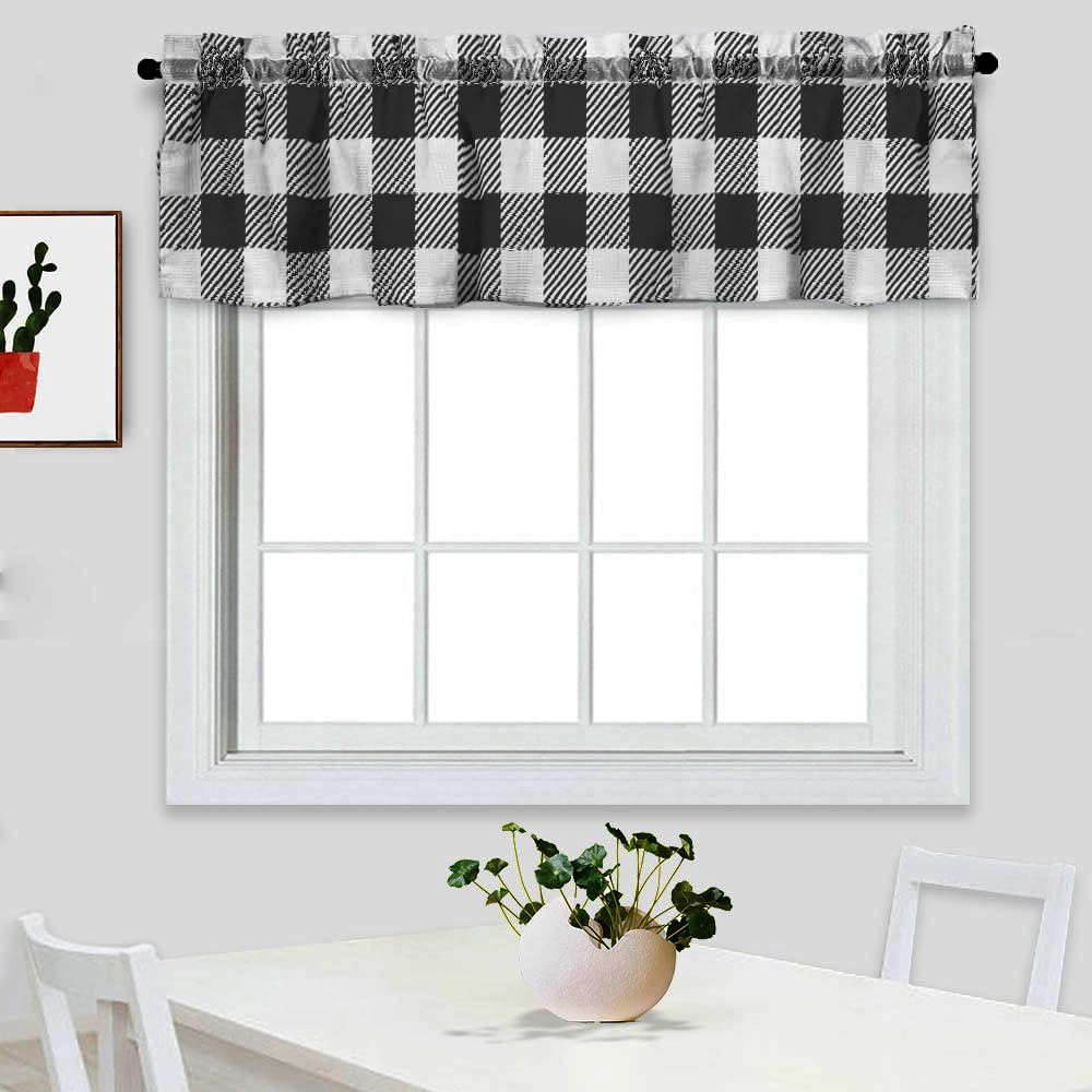 Amazon.com: TESIQIMT 1 Pack Rod Pocket Window Valances Buffalo Check ...