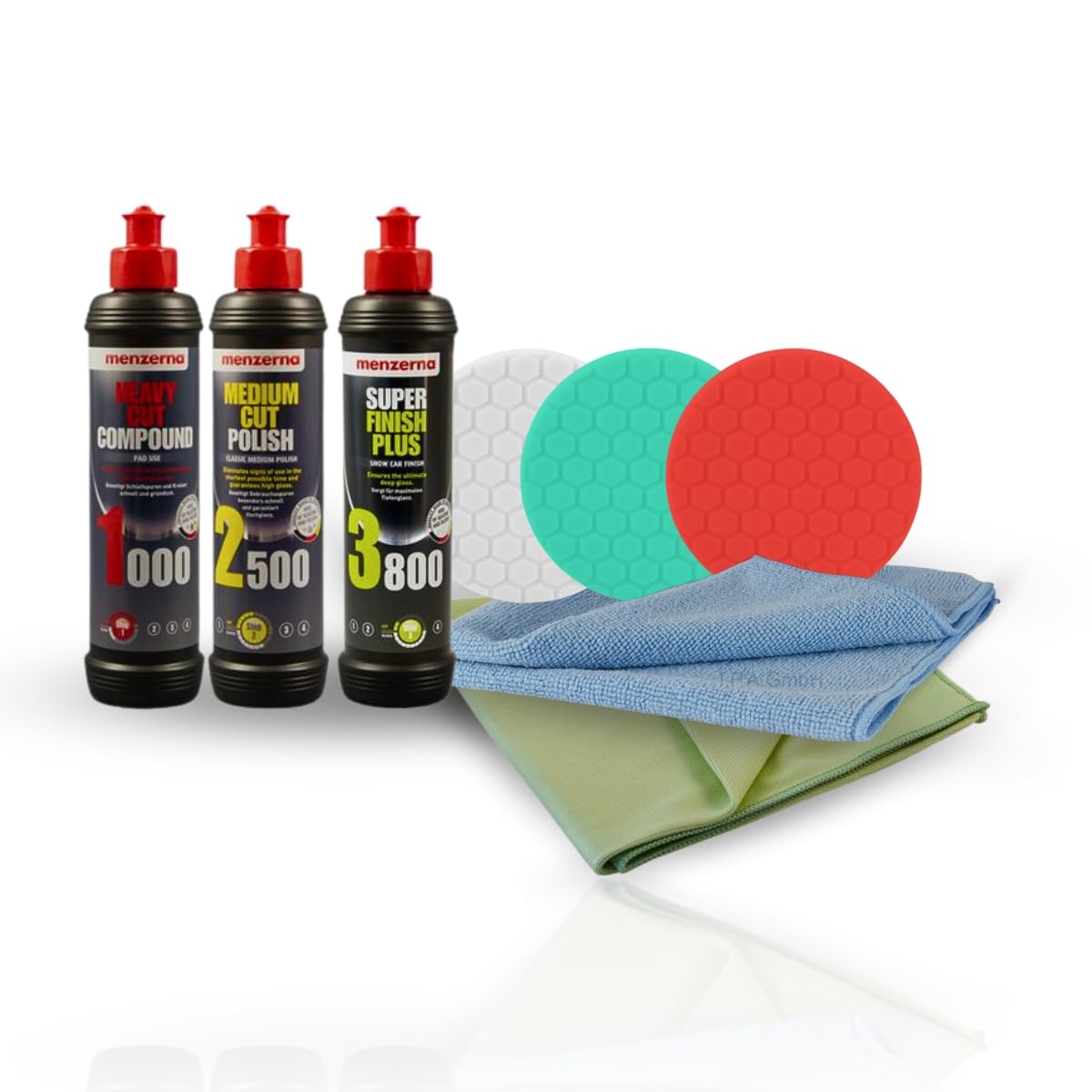 Menzerna Set with Hexagon Pads Diameter 165 mm and Polishing Cloths ...