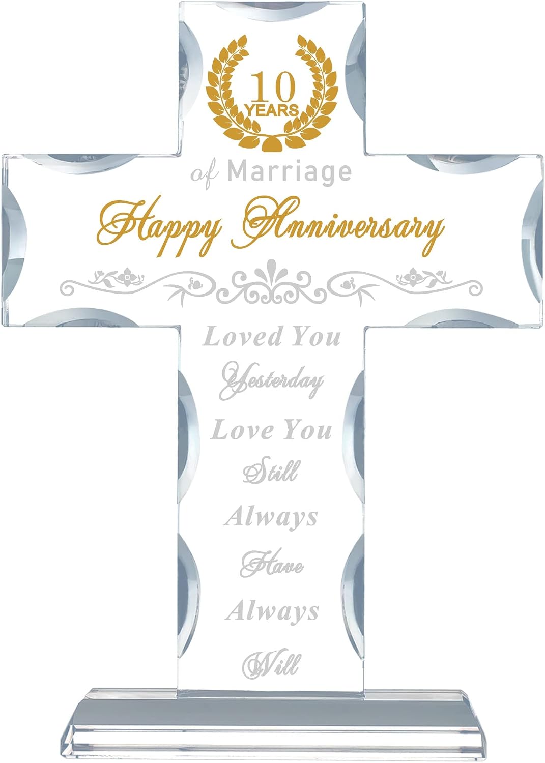 Amazon.com: QIANRUNA 10th Wedding Anniversary Religious Cross Gifts for ...
