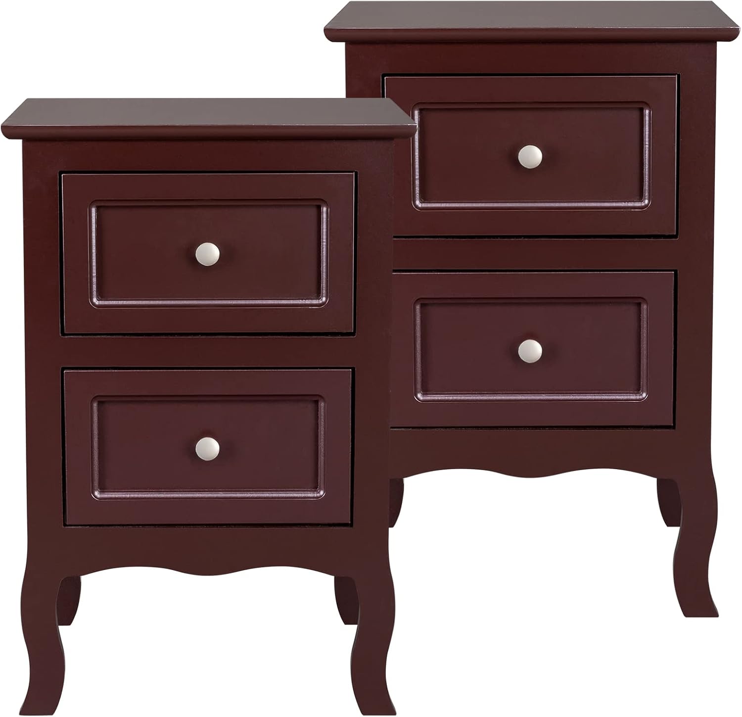 Karl home Nightstand Farmhouse End Side Table Set of 2 Bedside ...