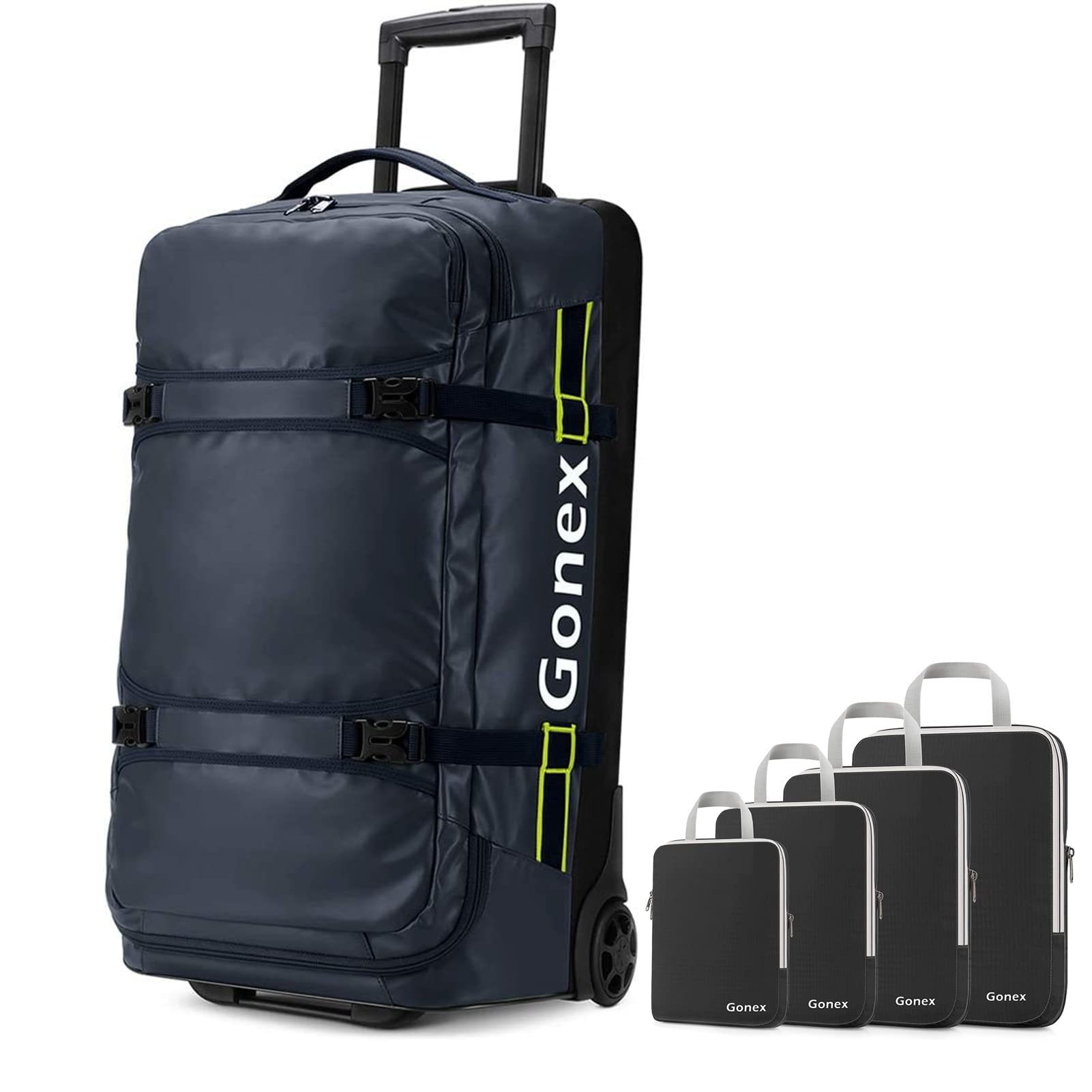 Amazon.com | Gonex Rolling Duffle Bag with Compression Packing Cubes ...