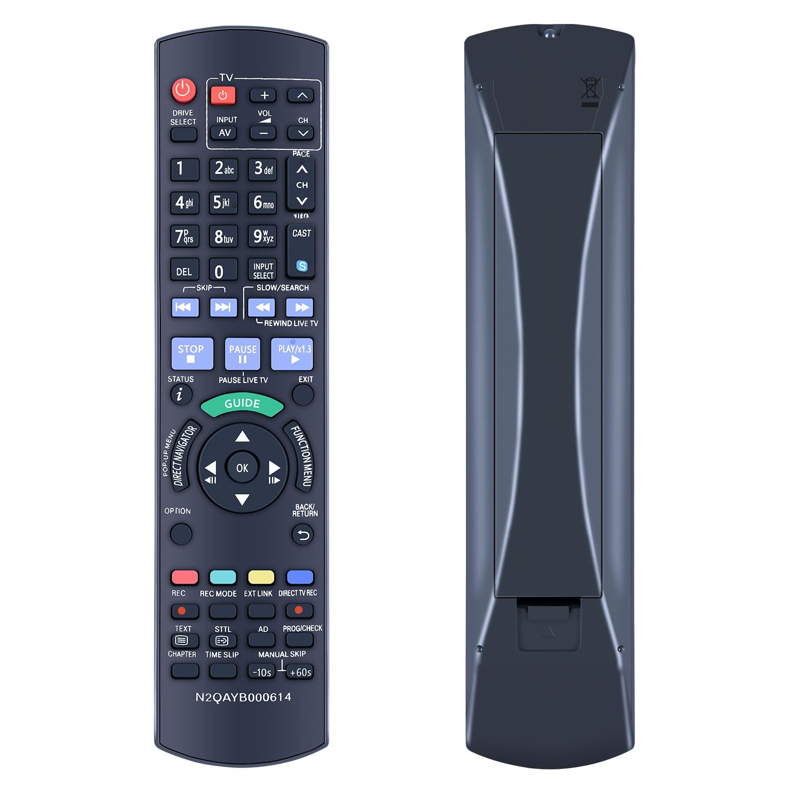 N2QAYB000614 Replacement Remote Control for Panasonic Blu Ray DVD ...
