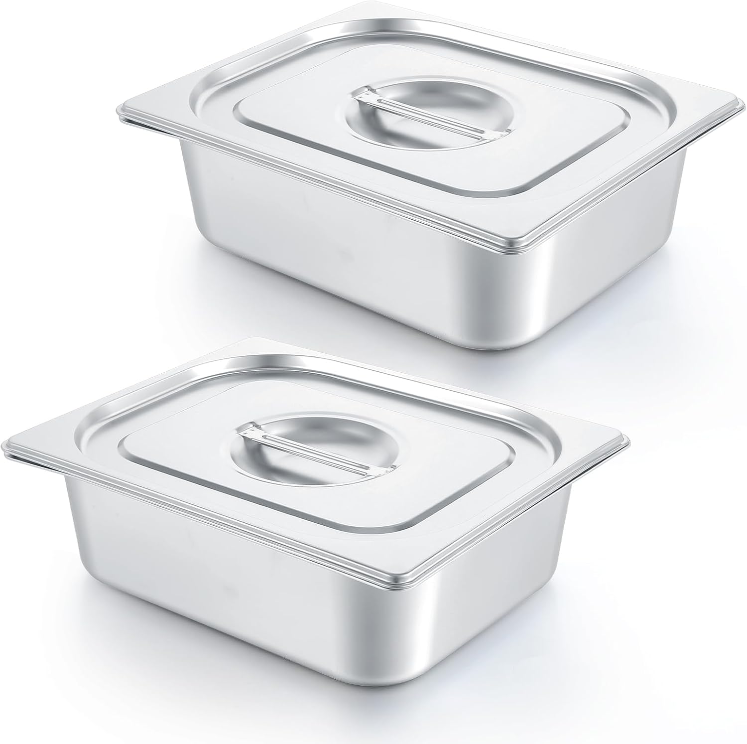 Amazon.com: JOUTYFOR 2 Pack Stainless Steam Hotel Pan with Lid, 1/2 ...
