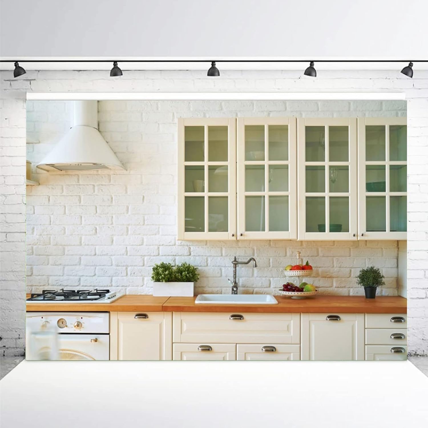 Amazon.com : Yeele 10x8ft Modern Kitchen Photography Backdrop White ...