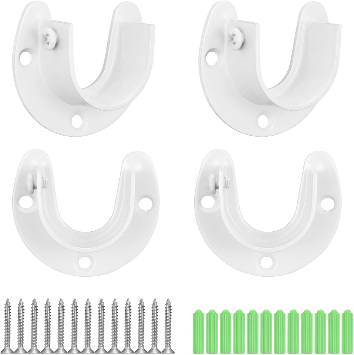 Amazon.com: OwnMy 4 Packs Closet Rod End Supports Curtain Flange Rod ...