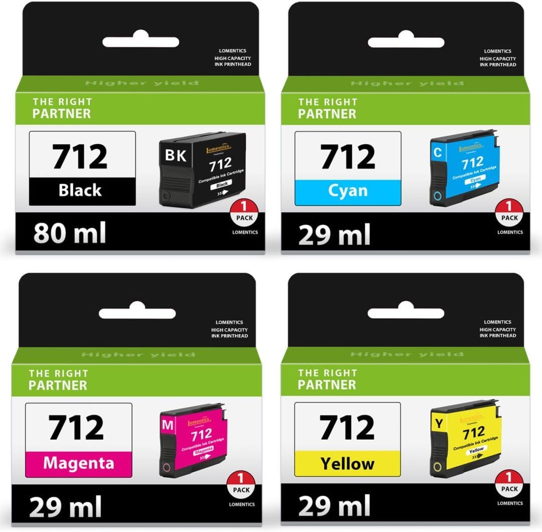 Amazon.com: 712XL High Yield Ink Cartridges (5-Pack, 80-ml 2Black, 29 ...
