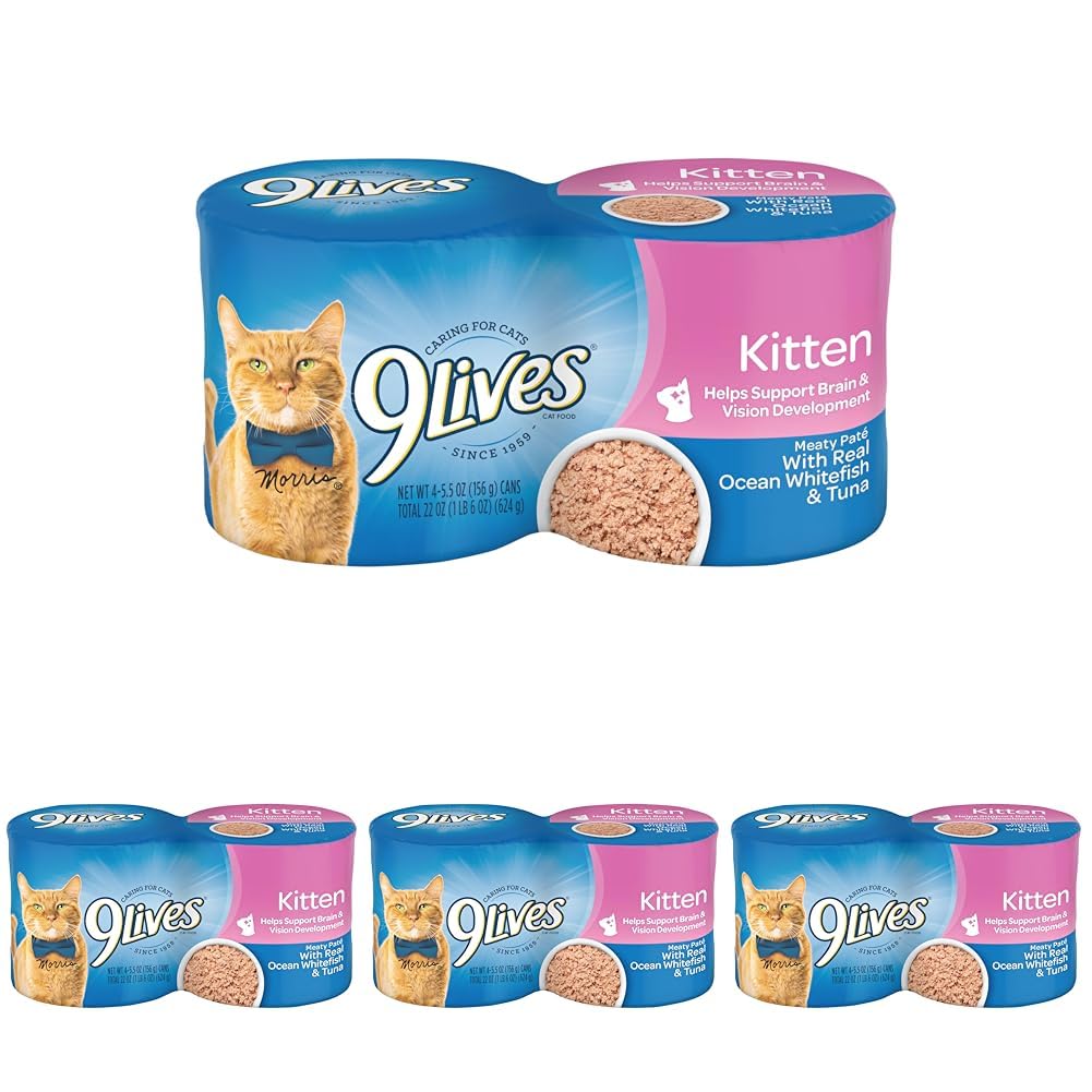 Amazon.com: 9Lives Wet Kitten Food, Meaty Paté with Real Ocean ...
