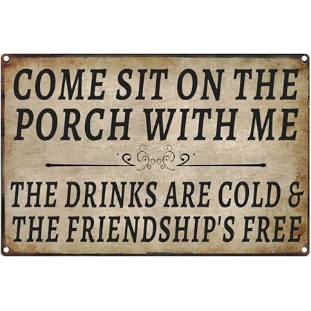 Amazon.com: HBA Come Sit on The Porch with Me Metal Sign, Outdoor ...
