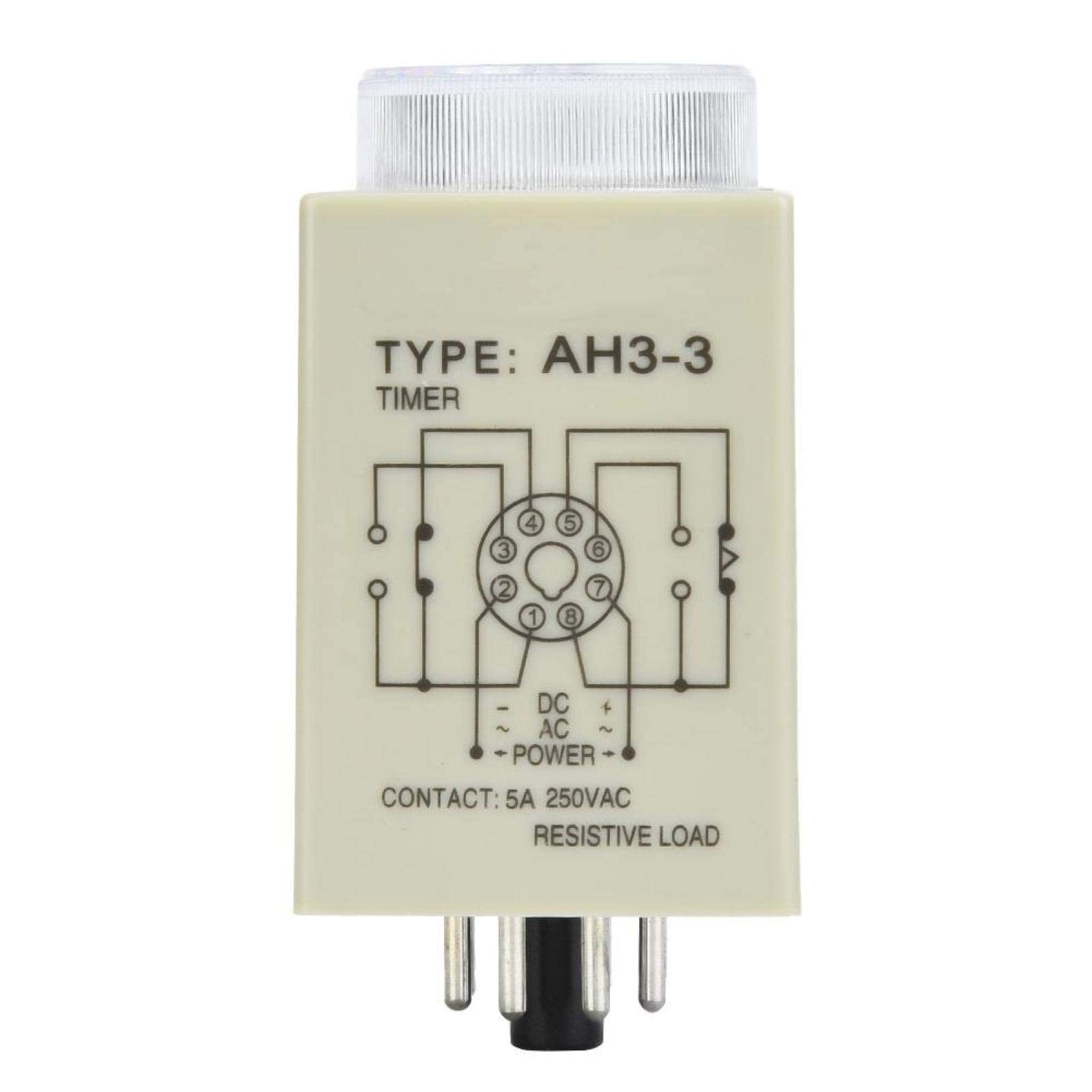 Buy AH3-3 Timer Relay Adjustable Delay Time Relay Timing Relay 8 Pins ...