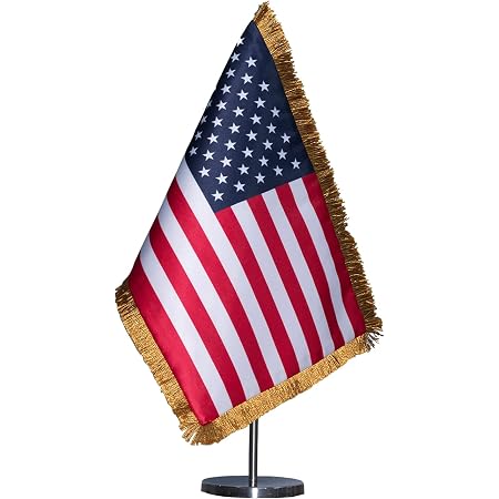 Amazon.com: SYII American Table Flag with Gold Fringed 7.8x11.8 Inches ...