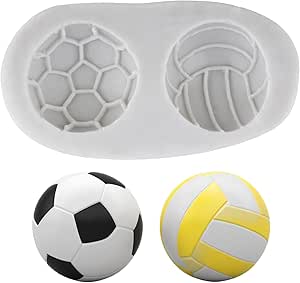 Amazon.com: TAOXIBEI Sports Ball Polymer Clay Molds Football Volleyball ...