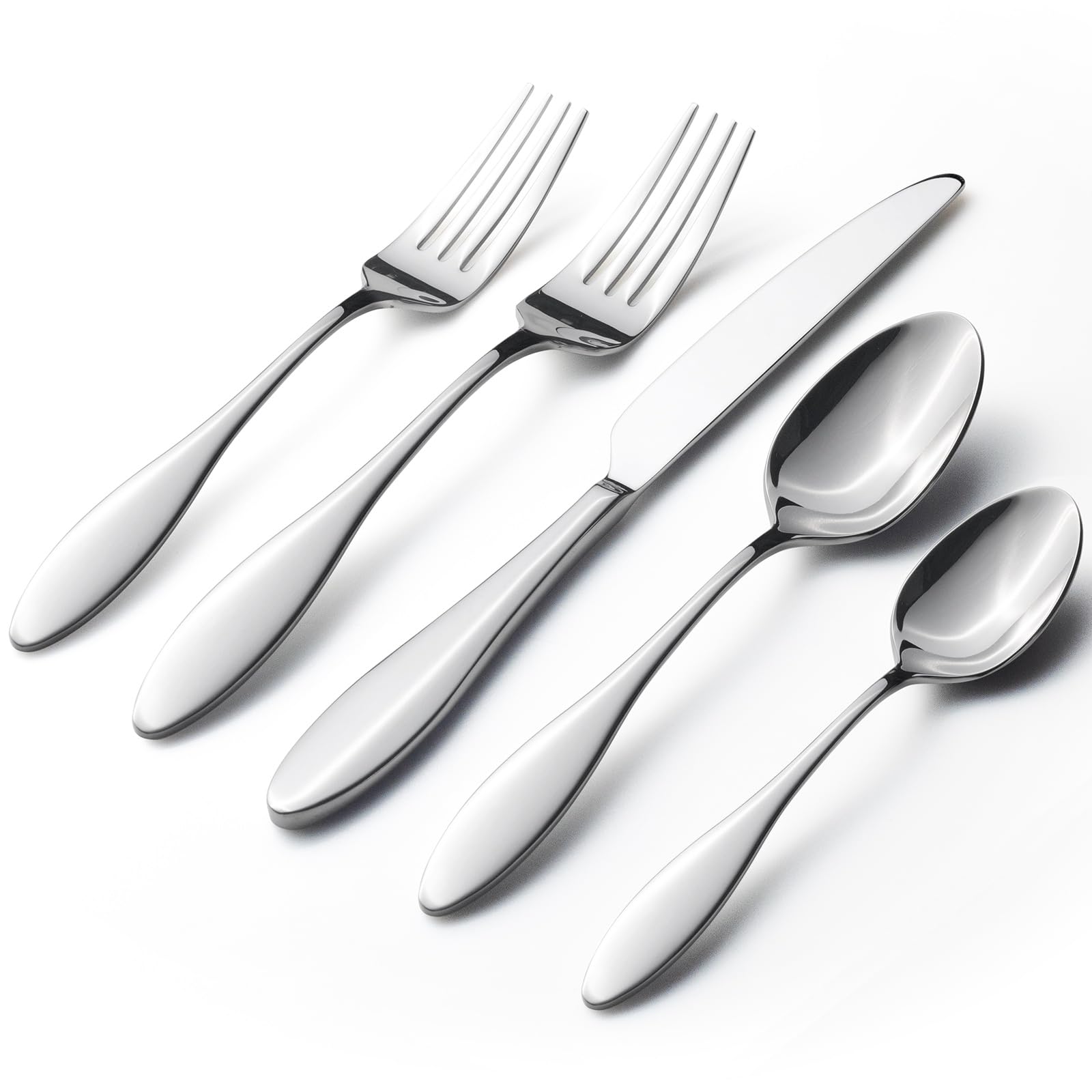 Snapklik.com : Emma 40-Piece Plain Silverware Set