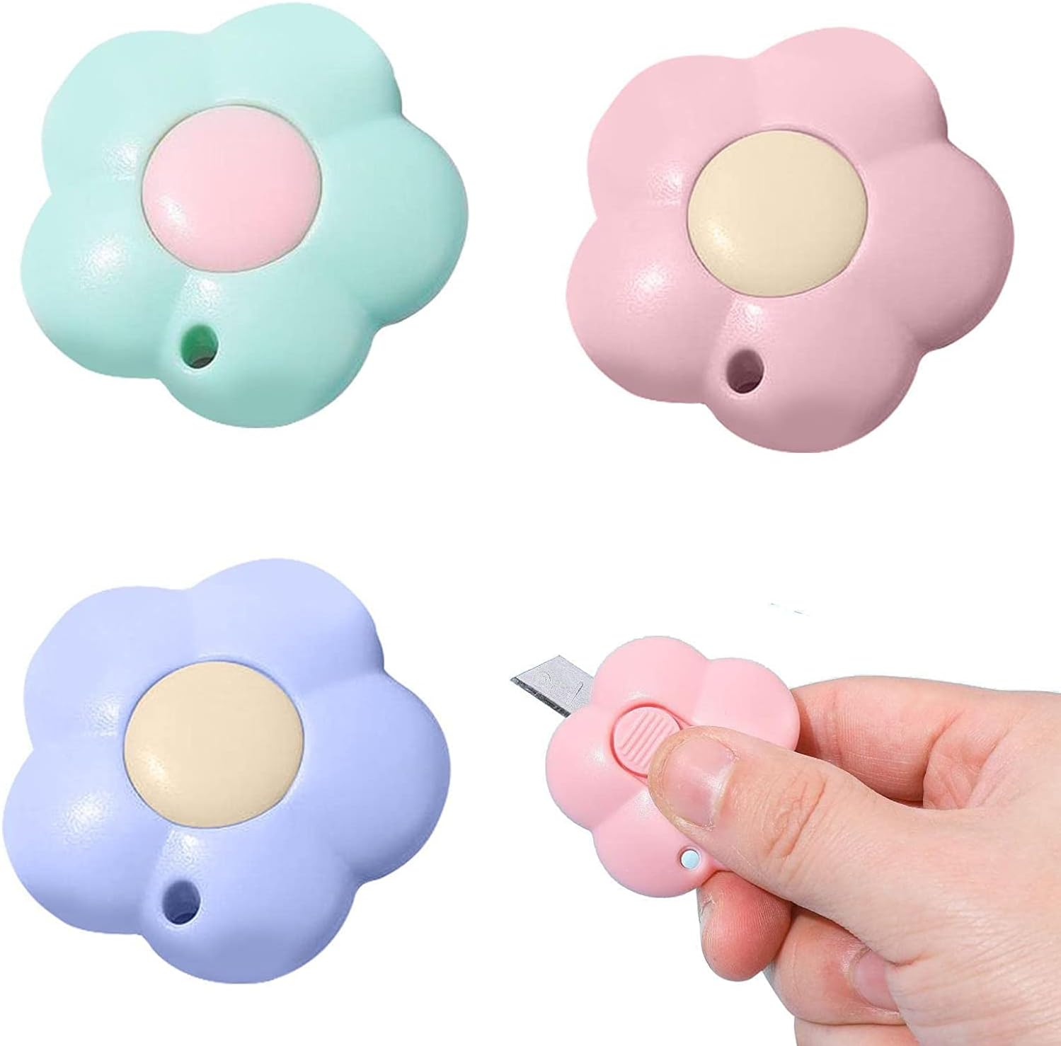 Amazon.com: 3 Pcs Flower Desks Letter Openers, Daisy Shaped Box Cutter ...
