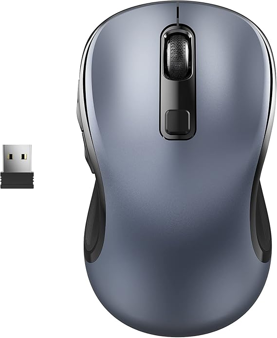 Amazon.com: WisFox Wireless Ergonomic Computer Mouse, Grey, 2.4GHz, 3 ...