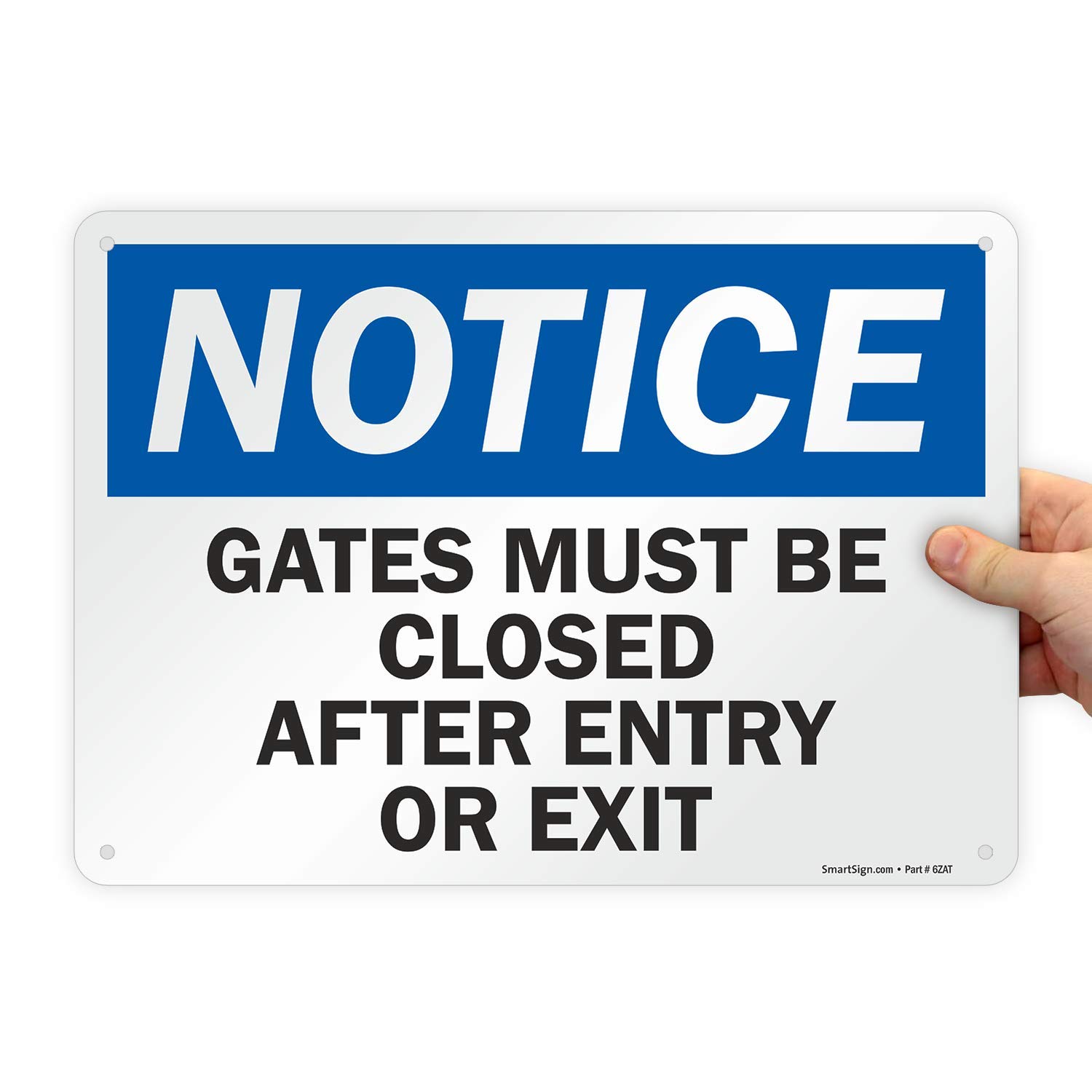Amazon.com: SmartSign "Notice - Gates Must Be Closed After Entry Or ...