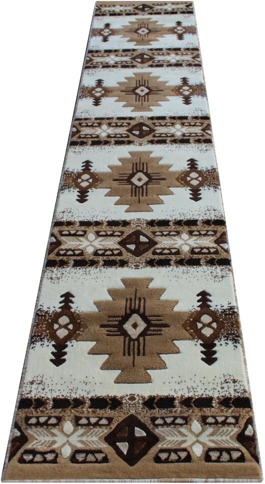 Amazon.com: South West Native American Runner Rug Design C318 Ivory (2 ...