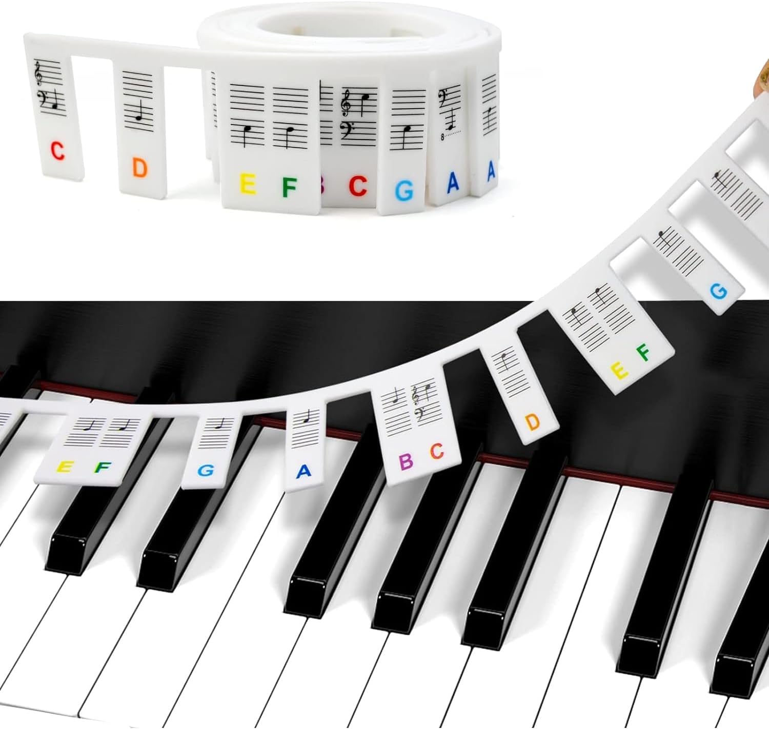 TOCOZOC Piano Note Guide, Silicone Keyboard Stickers, 88 Keys ...