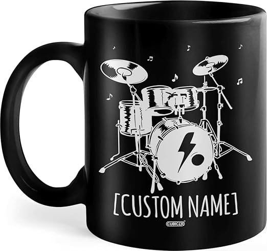 Amazon.com: CUBICER Personalized Black Ceramic Coffee Mug Mugs Drummer ...
