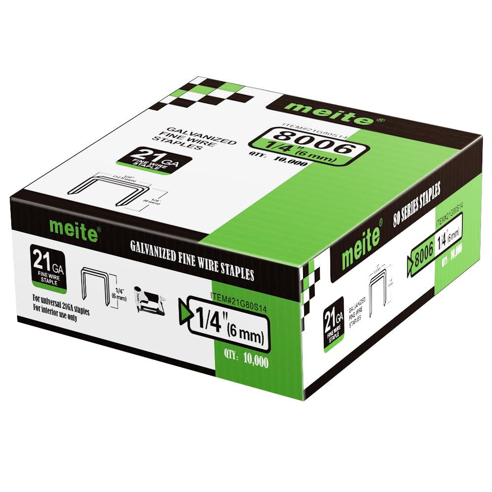 Snapklik.com : Meite 21 Gauge 1/2-Inch Crown 1/4-Inch Leg Length ...