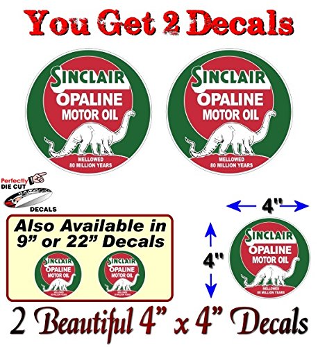 Buy 2 Vintage Sinclair Opaline Motor Oil Antique Gas Pump 4" Decals ...