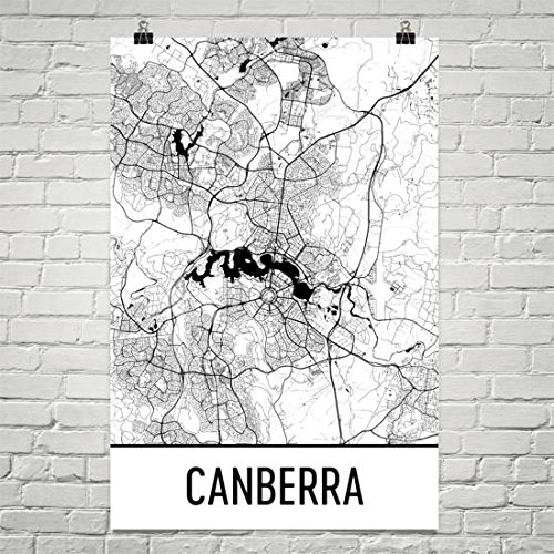Amazon.com: Canberra Map, Canberra Art, Canberra Print, Canberra ...